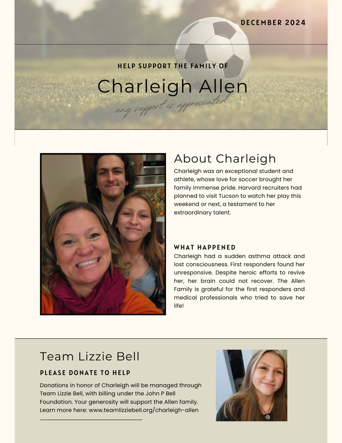Charleigh Allen - Team Lizzie Bell